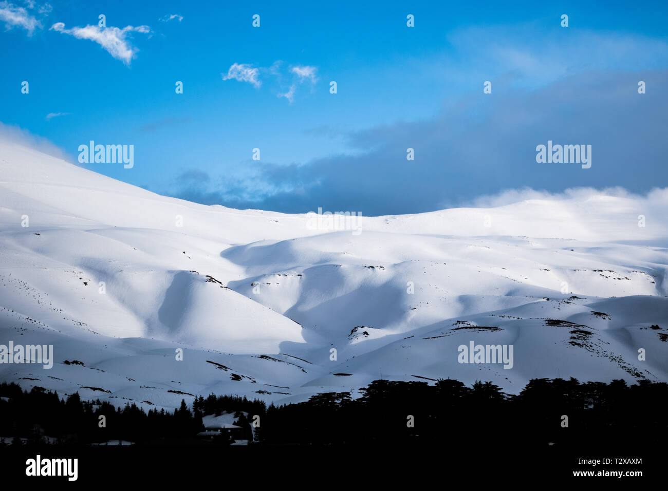This is a capture for a landscape during winter in north Lebanon and ...