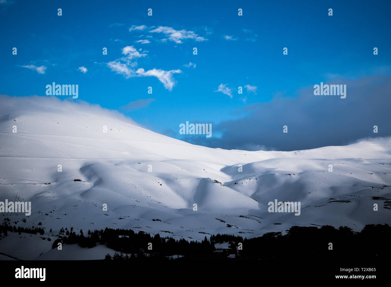 This is a capture for a landscape during winter in north Lebanon and ...