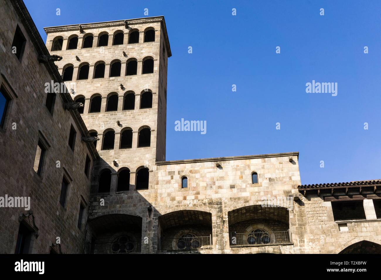 Plaza del Rey (King's Square) in Barri Gòtic of Barcelona, Catalonia ...