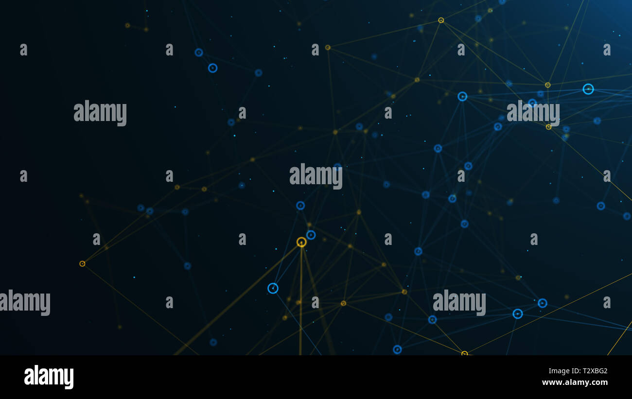 Network digital abstract multi color connected lines Stock Photo - Alamy