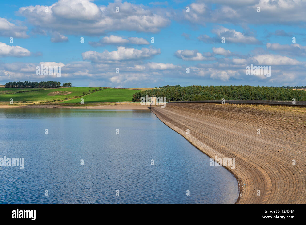The dam of the Derwent Reservoir, County Durham, England, UK Stock ...