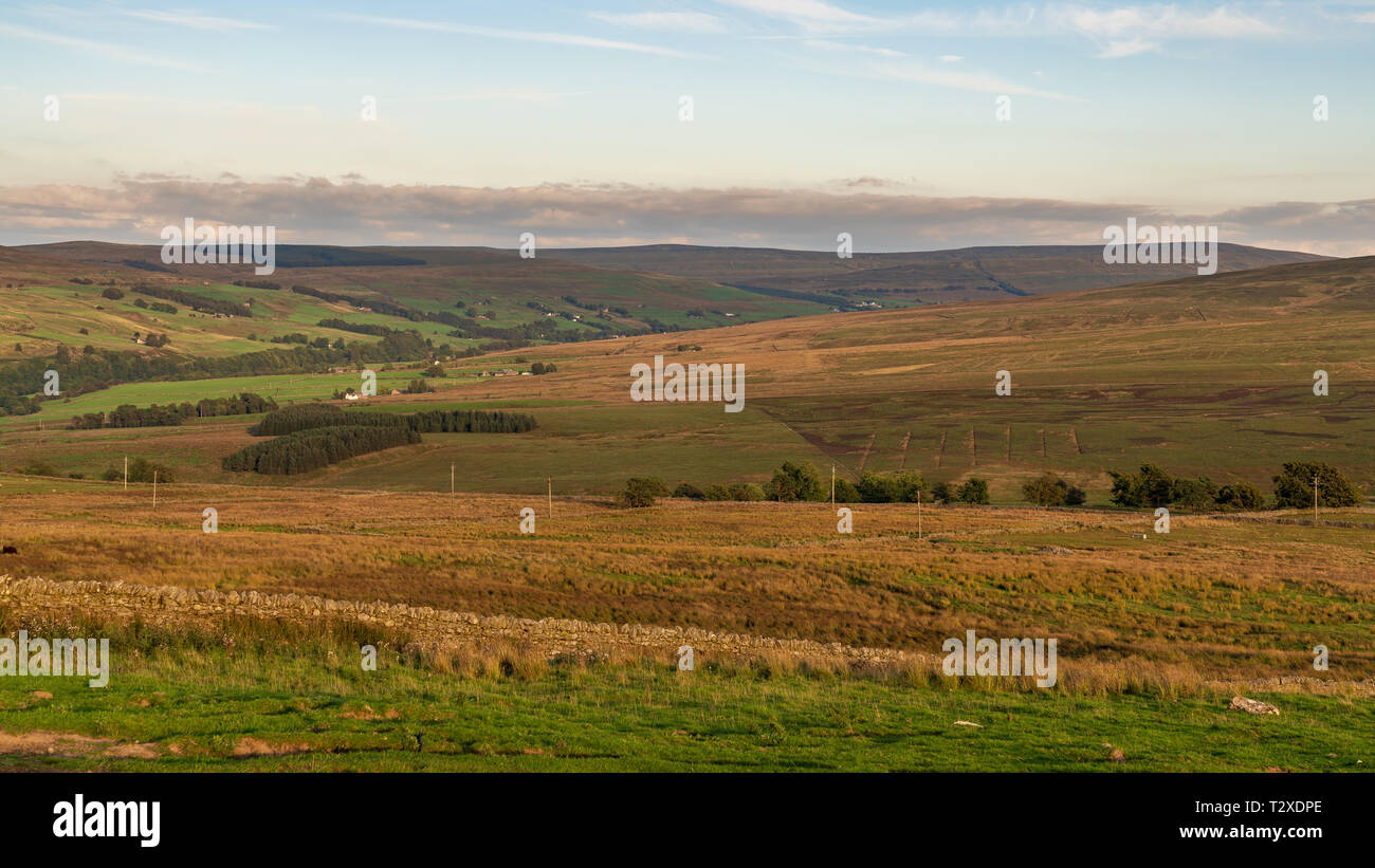 Cumbria landscape with a stone hut, seen from the A686 between Alston ...