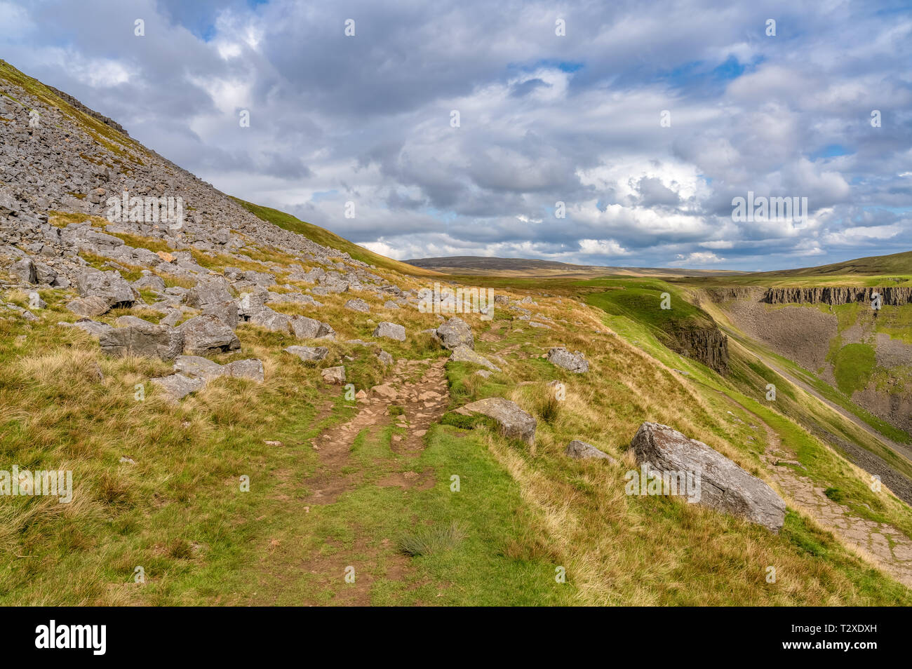 North Pennine landscape at the High Cup Nick in Cumbria, England, UK ...