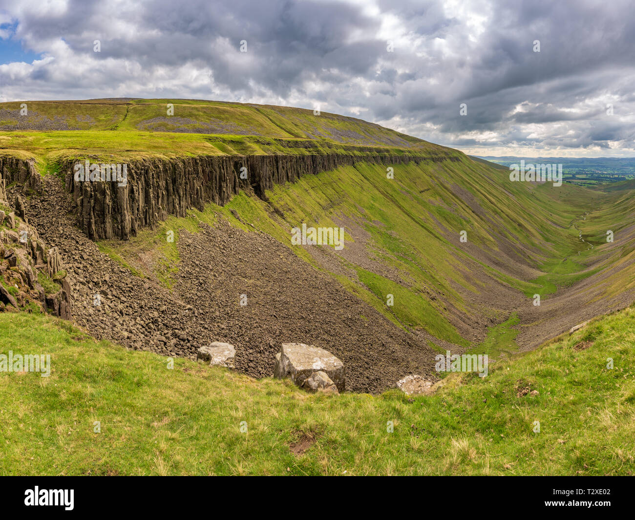 North Pennine landscape at the High Cup Nick in Cumbria, England, UK ...
