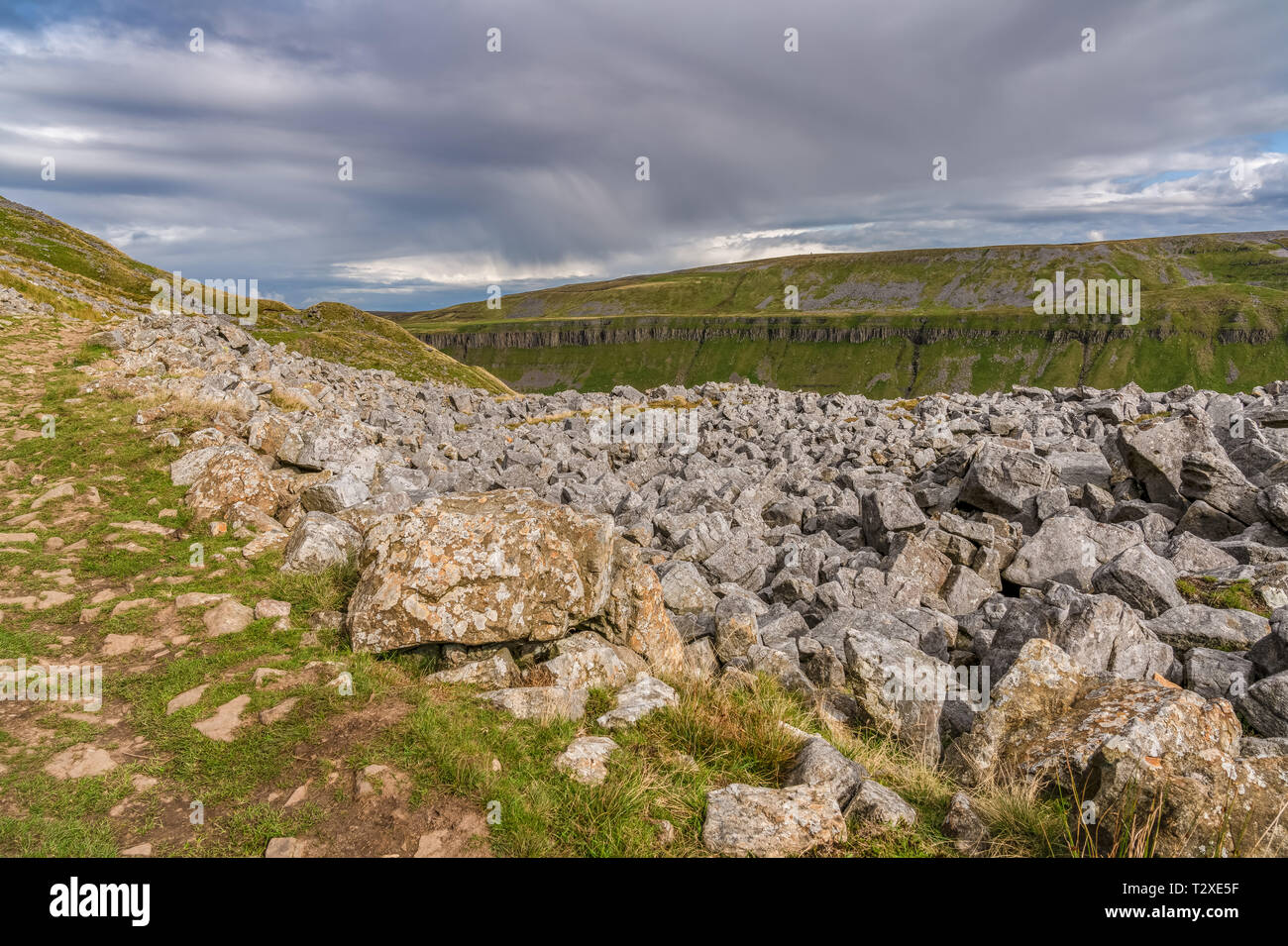 North Pennine landscape at the High Cup Nick in Cumbria, England, UK ...