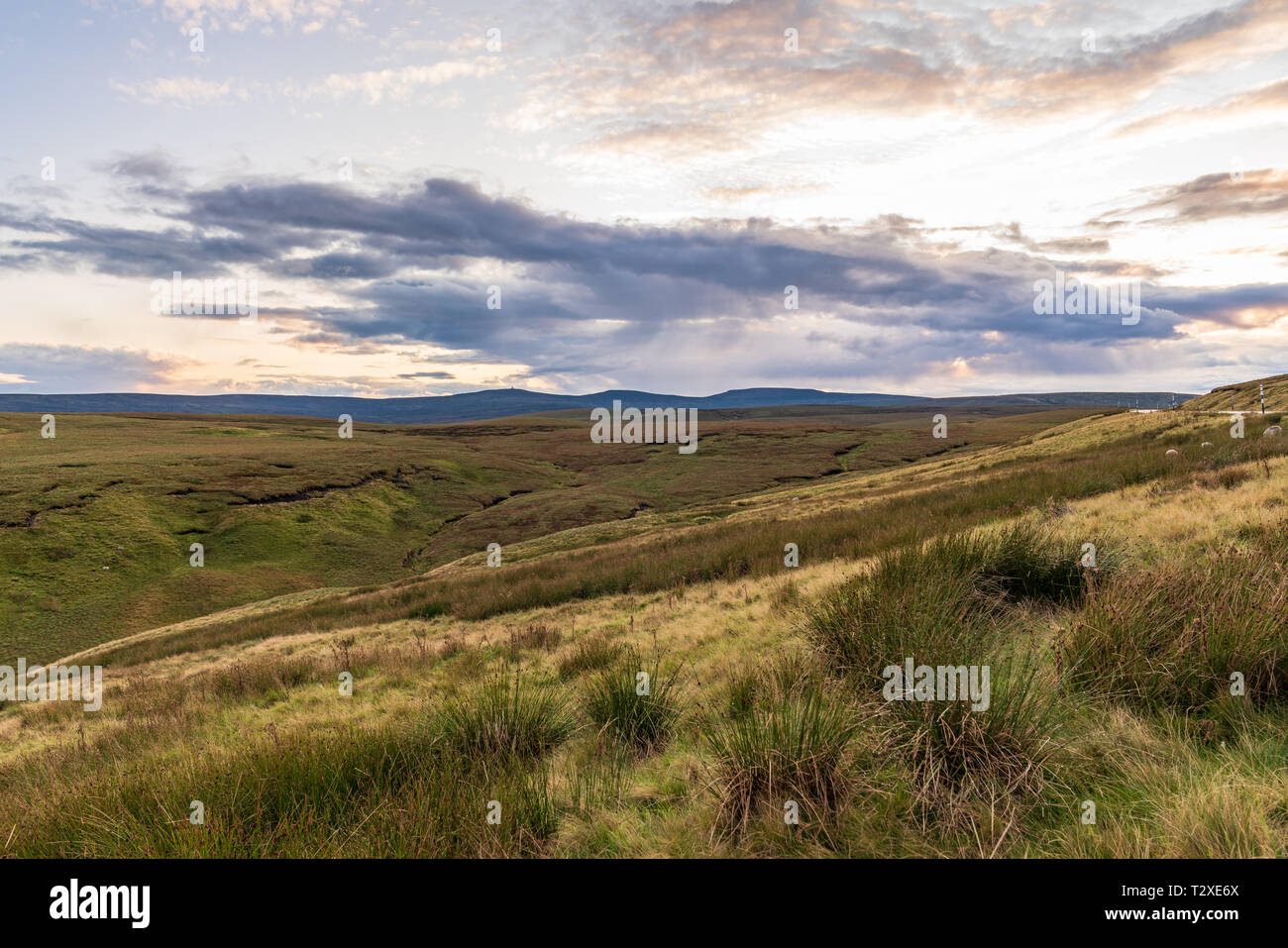 North Pennines landscape between Garrigill and Harwood in County Durham ...