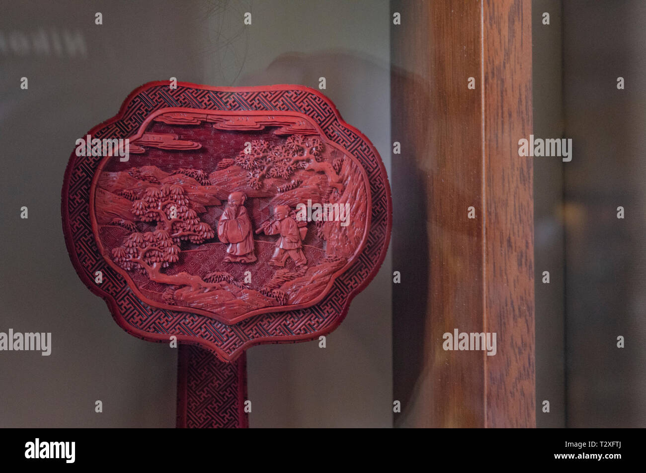 A carved lacquer plaque, Chinese Stock Photo - Alamy