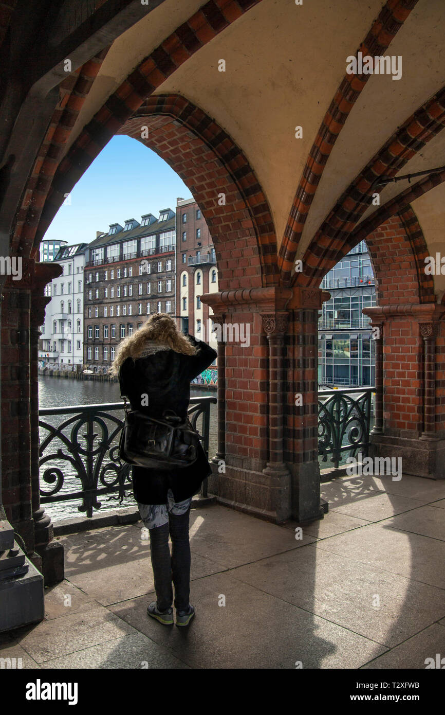 The Oberbaum Bridge next to Berlin wall and the view from the bridge ...