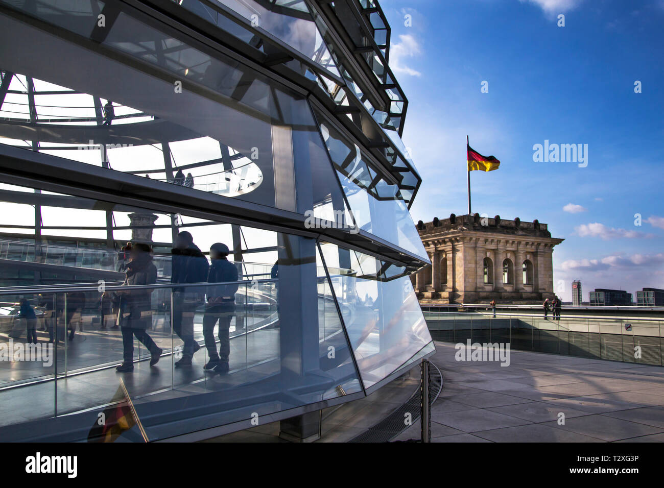 The roof terrace and dome of the Reichstag Building, Berlin, Germany Stock Photo - Alamy