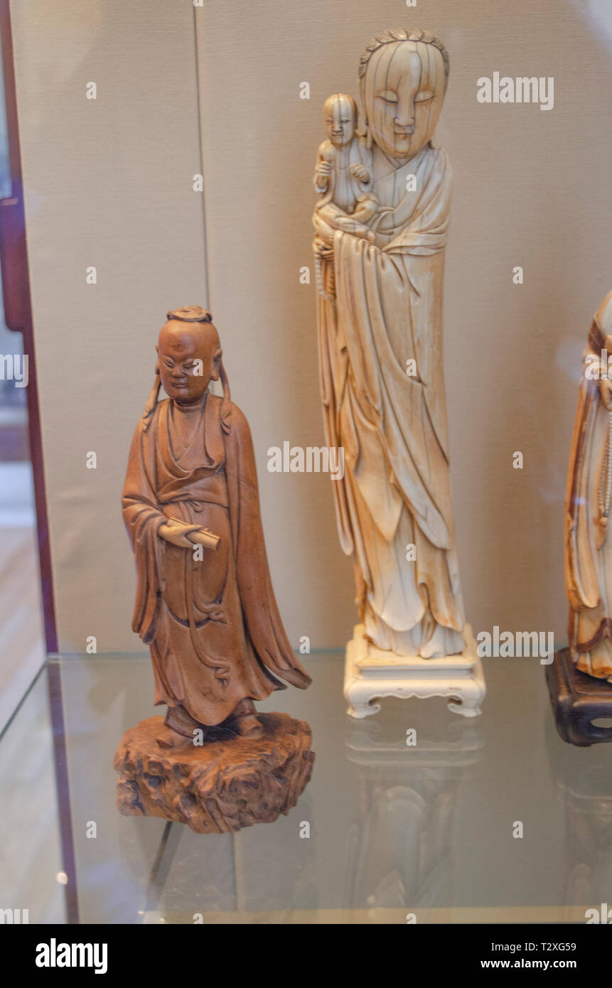 Group of five ivory figures representing the Daoist deities or ...