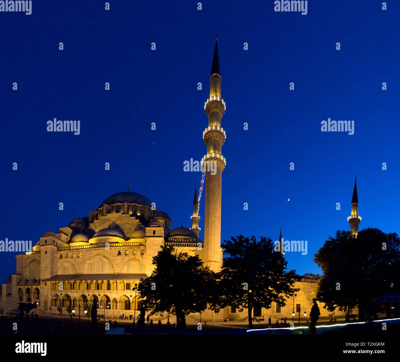 Mosque in Istanbul at night, blue background, Turkey Stock Photo - Alamy