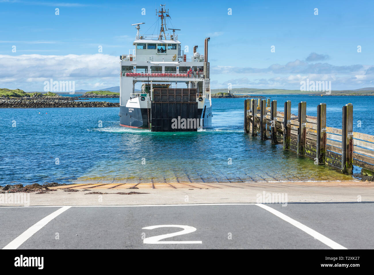 Leverburgh - Berneray car ferry arriving at Leverburgh ferry port, Isle ...
