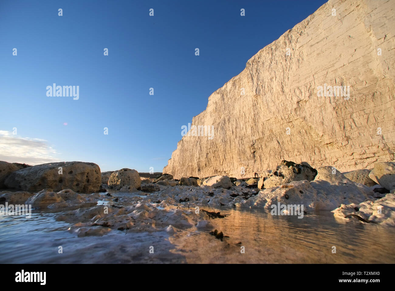 Seven Sisters chalk cliffs near Birling Gap, East Sussex, UK Stock ...