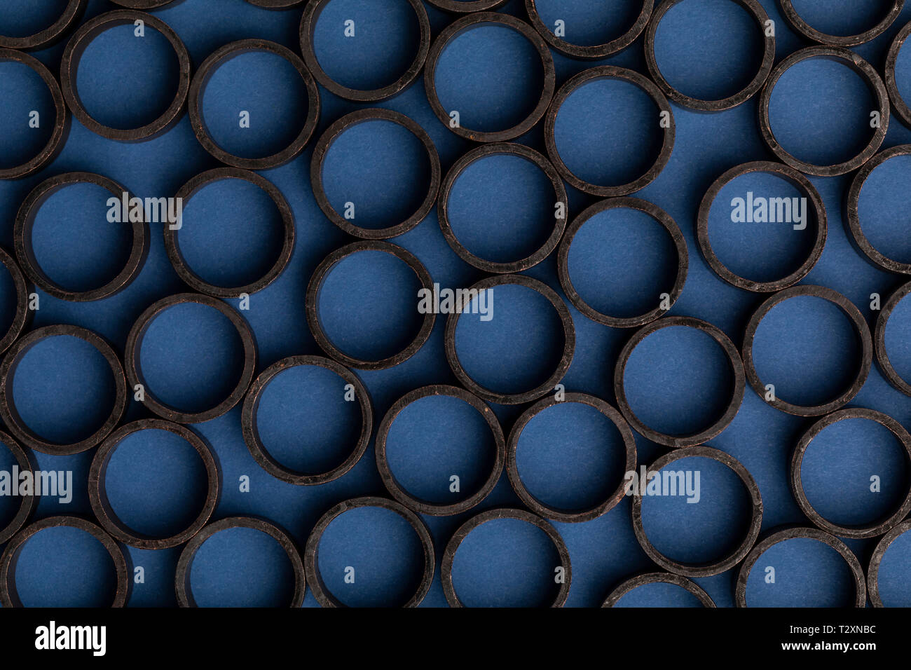 Pex Pipe Crimp Rings with Blue Background Stock Photo - Alamy
