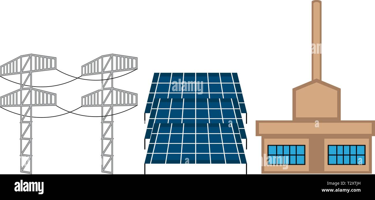 Solar power plant image. Vector illustration design Stock Vector Image ...