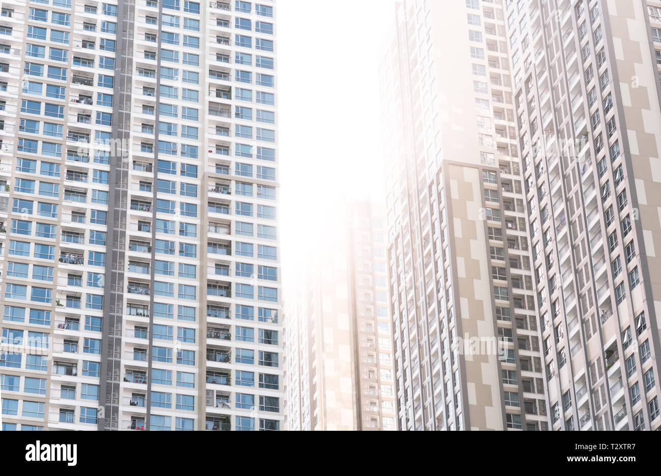 High-rise residential buildings with sunlight in between Stock Photo ...