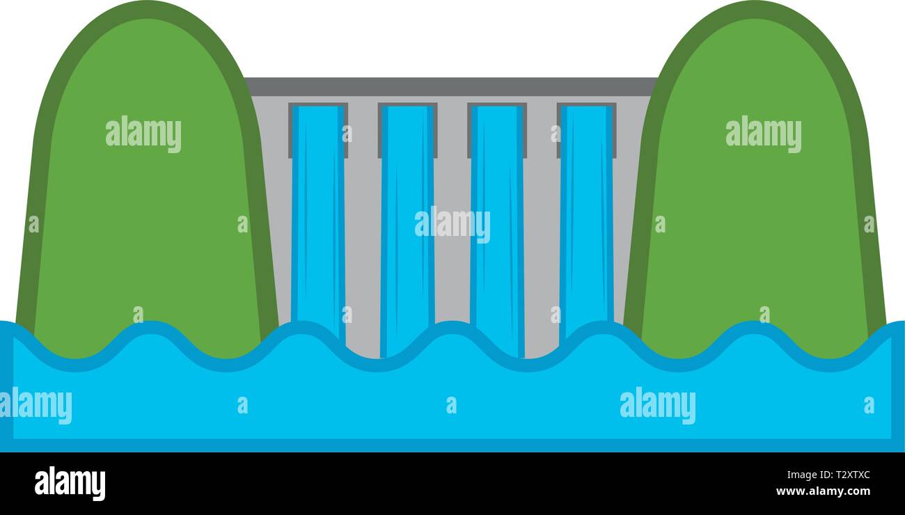 Hydroelectric power station image. Vector illustration design Stock ...