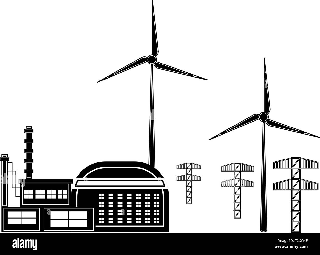 Wind power plant icon. Vector illustration design Stock Vector Image ...
