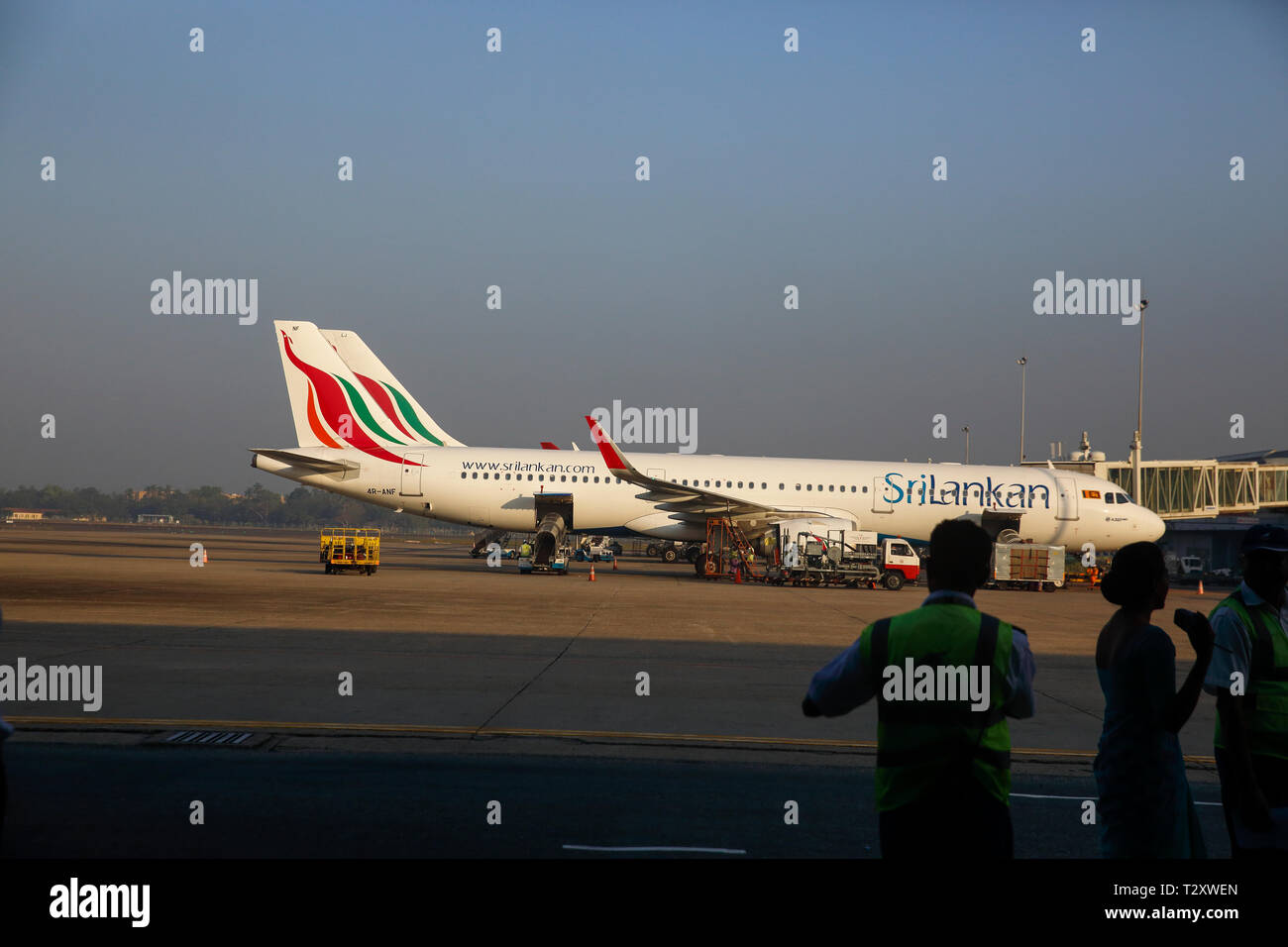 Sri Lankan Airways plane at Bandaranayake International Airport ...