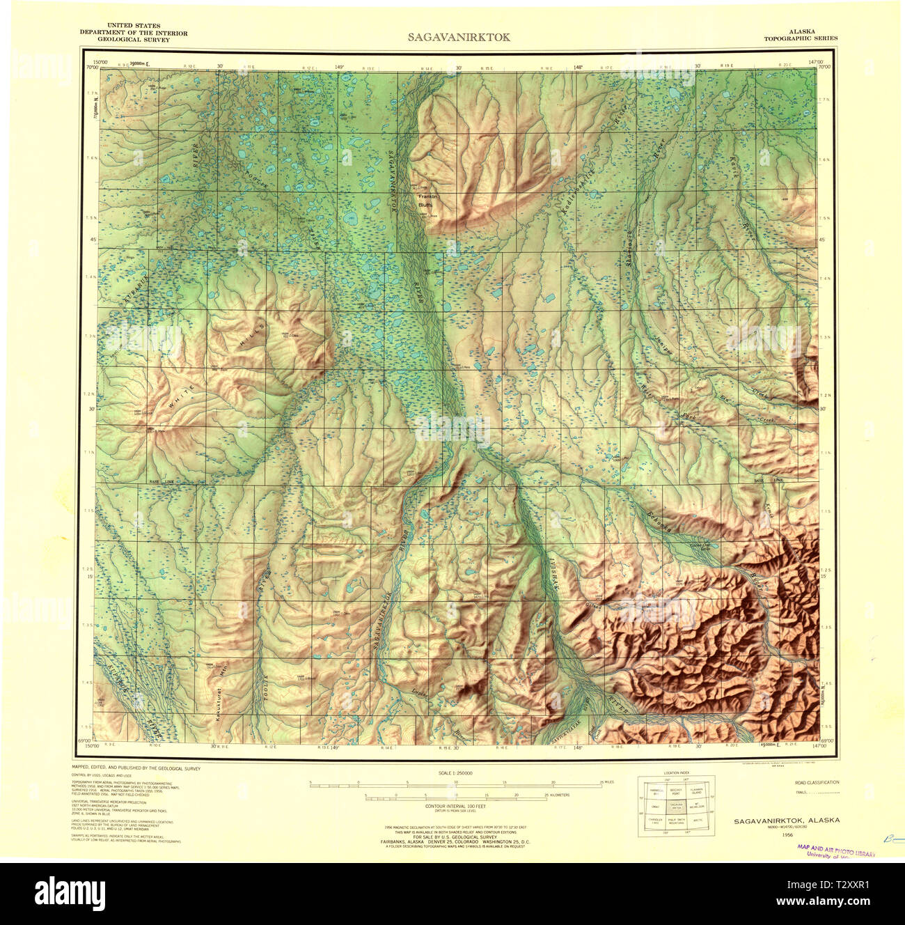 USGS TOPO Map Alaska AK Sagavanirktok 708012 1956 250000 Restoration ...