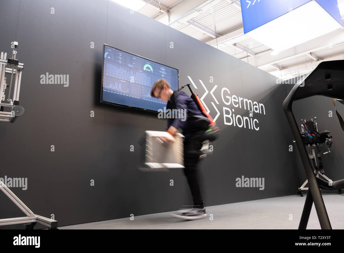 HANNOVER / GERMANY - APRIL 02 2019 : German Bionic presents first robot ...
