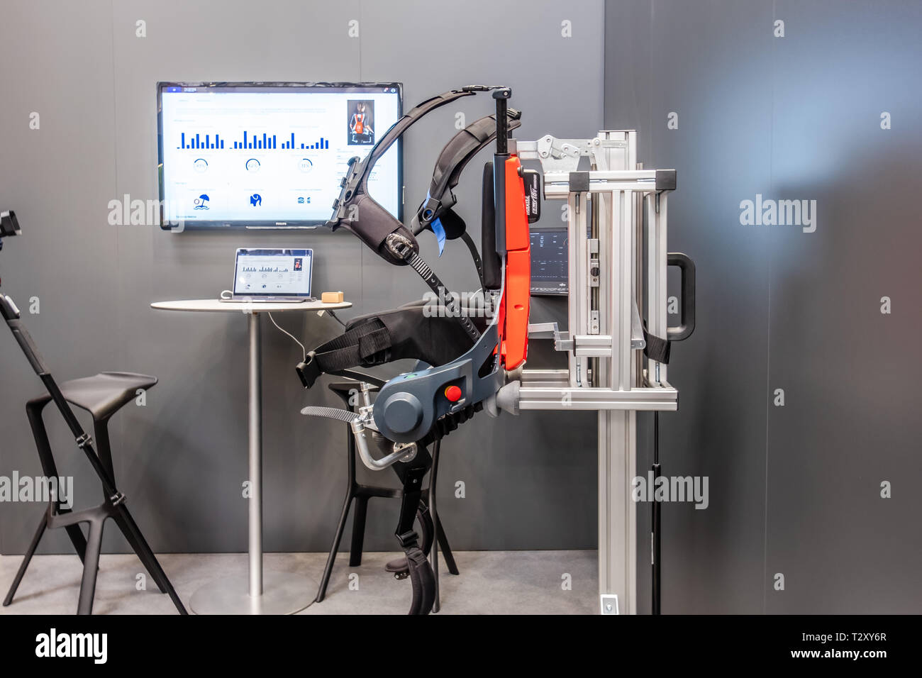 HANNOVER / GERMANY - APRIL 02 2019 : German Bionic presents first robot ...