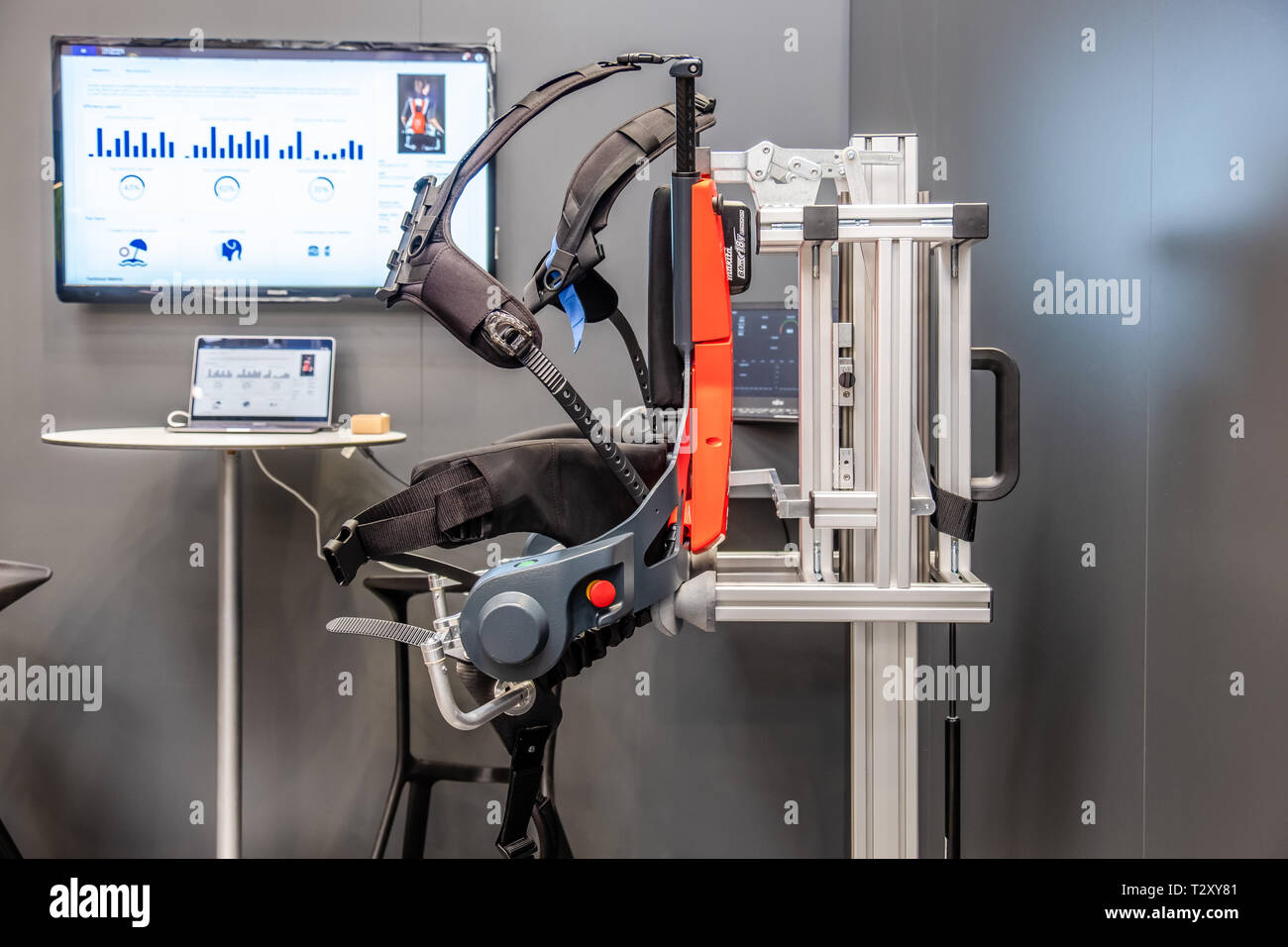 HANNOVER / GERMANY - APRIL 02 2019 : German Bionic presents first robot ...