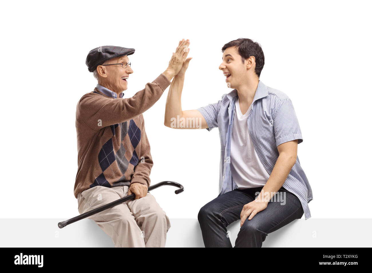 High fiving each other isolated hi-res stock photography and images - Alamy