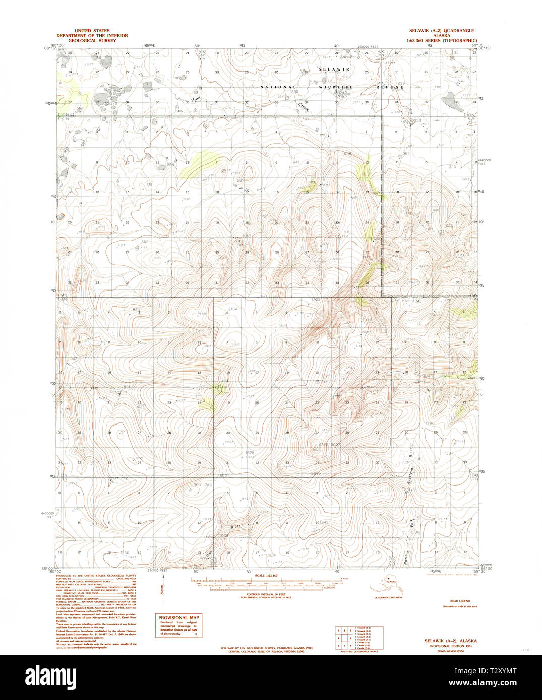 USGS TOPO Map Alaska AK Selawik A-2 358733 1985 63360 Restoration Stock ...