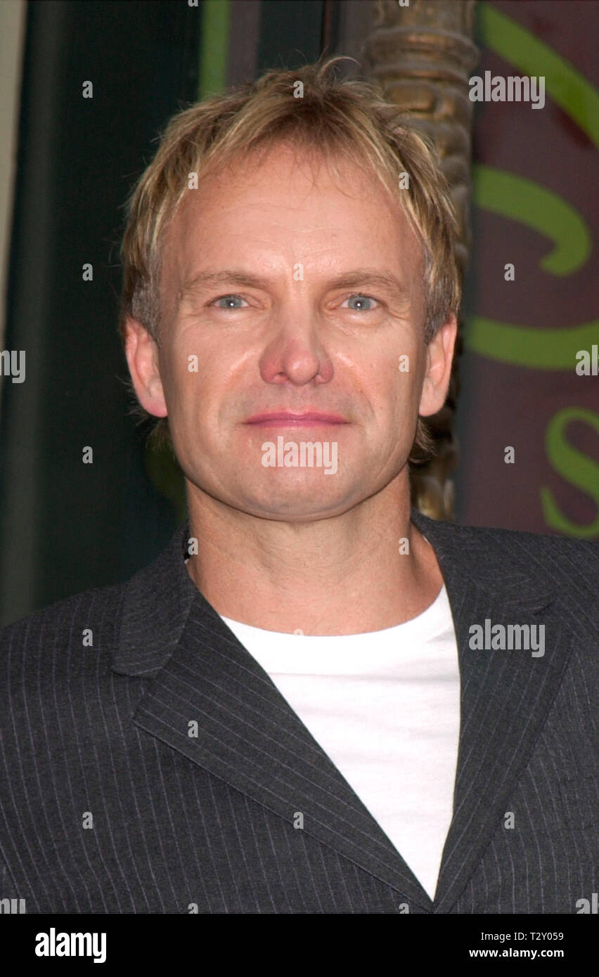 LOS ANGELES, CA. December 08, 2000: Pop star STING on Hollywood ...