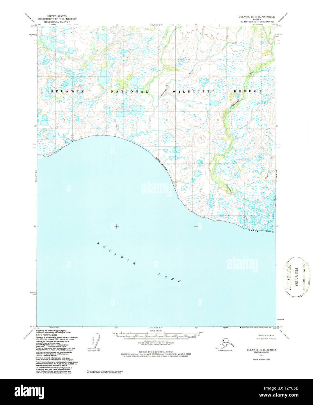USGS TOPO Map Alaska AK Selawik C-4 358755 1955 63360 Restoration Stock ...