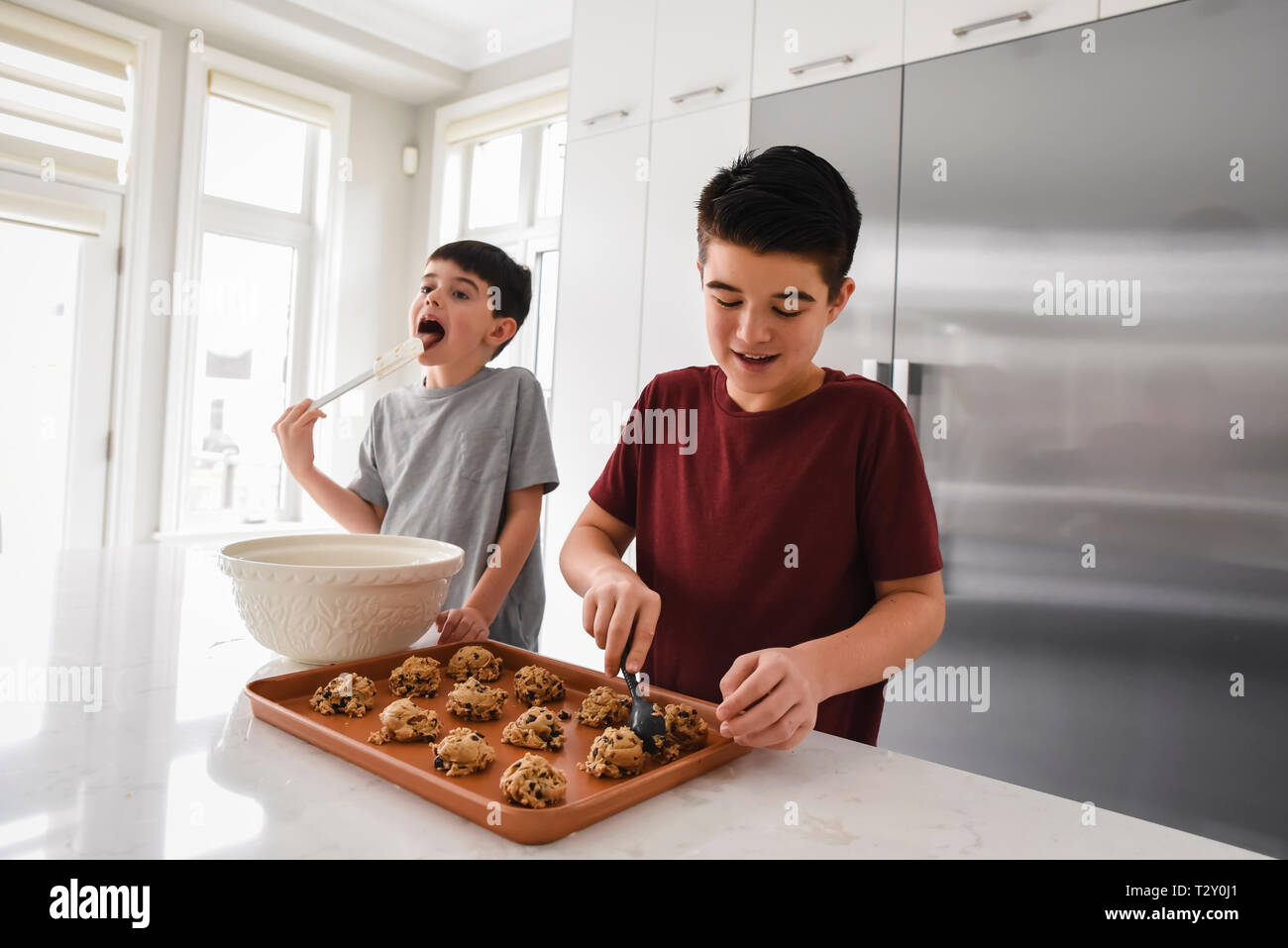 Two happy boys hi-res stock photography and images - Alamy