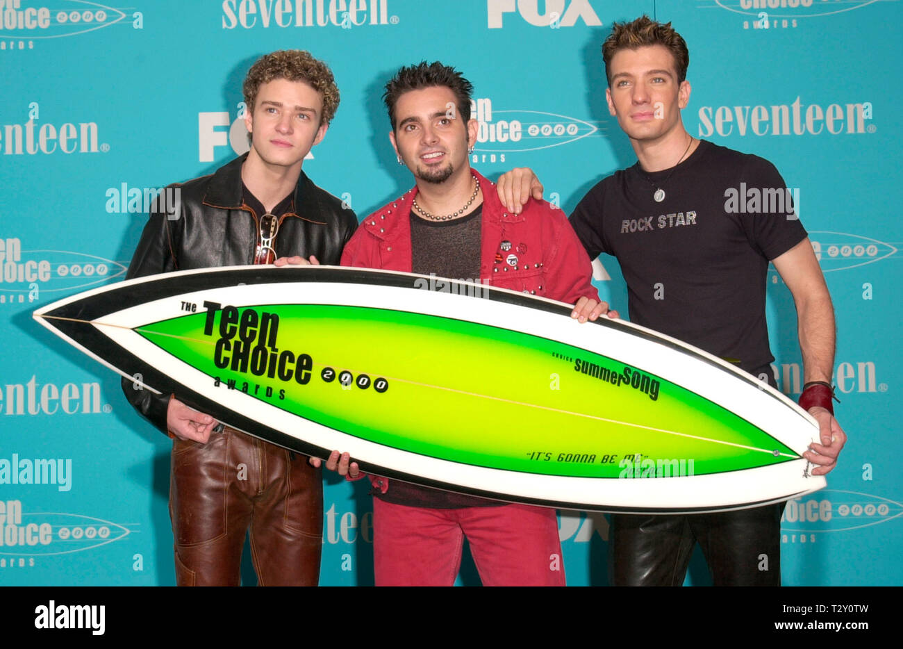 LOS ANGELES, CA. August 06, 2000: Pop group *NSync at the Teen Choice ...