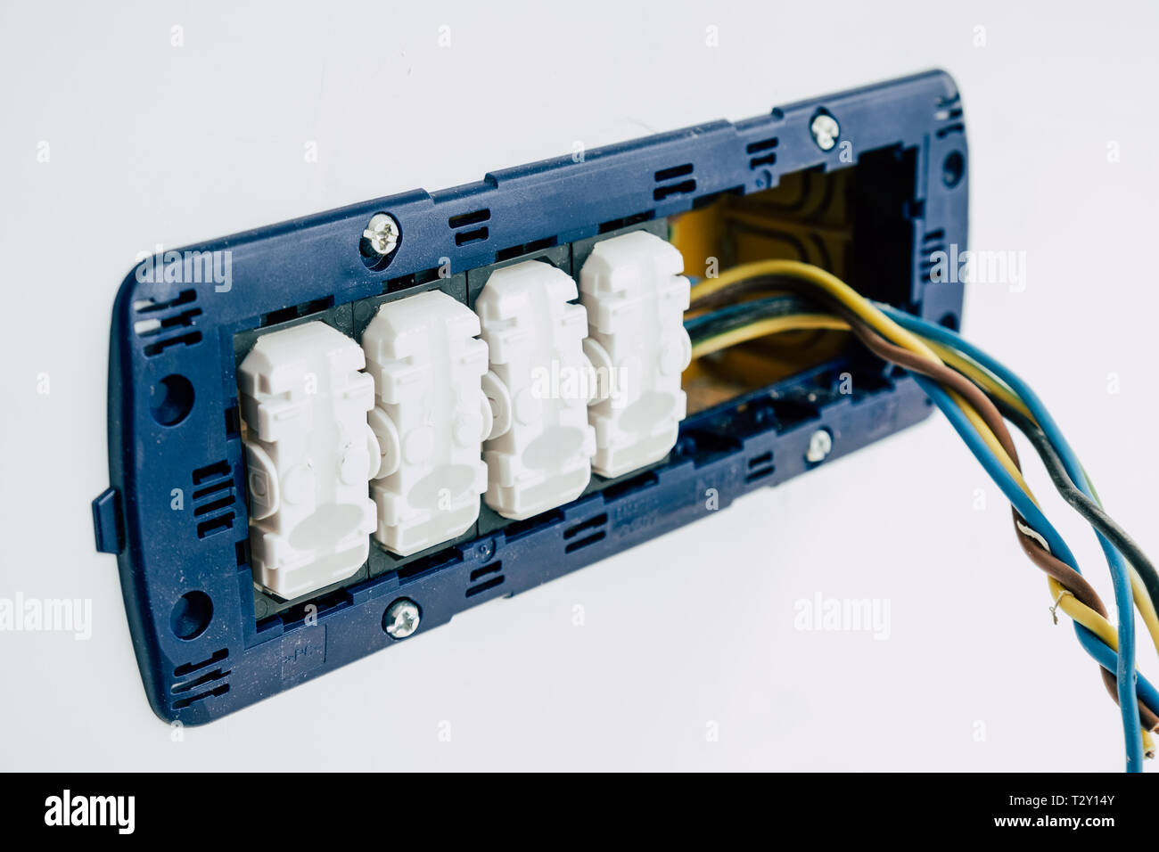 Electrician wire wall hi-res stock photography and images - Alamy