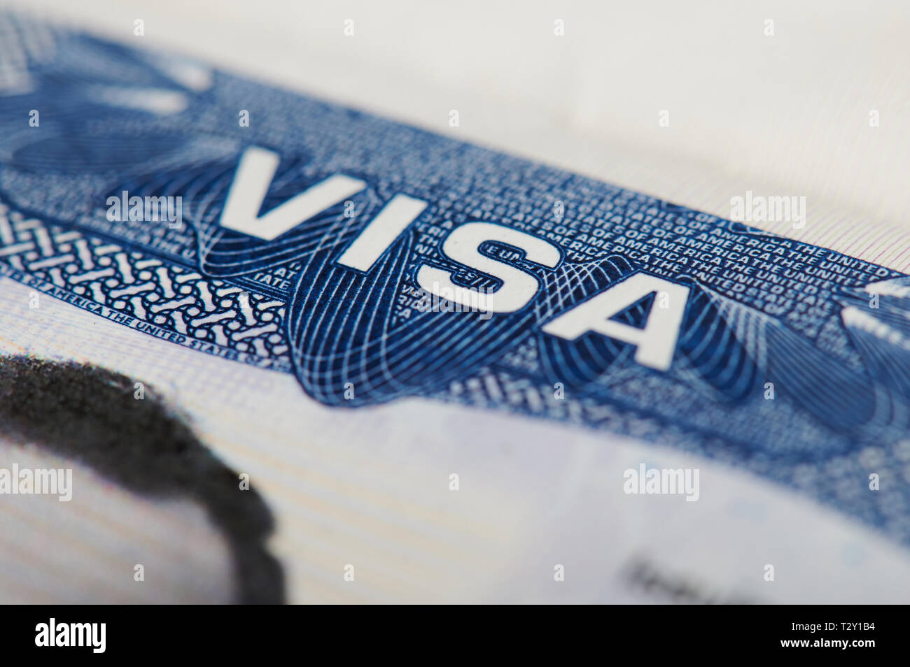 American visa theme. Close up of USA visa stamp Stock Photo - Alamy