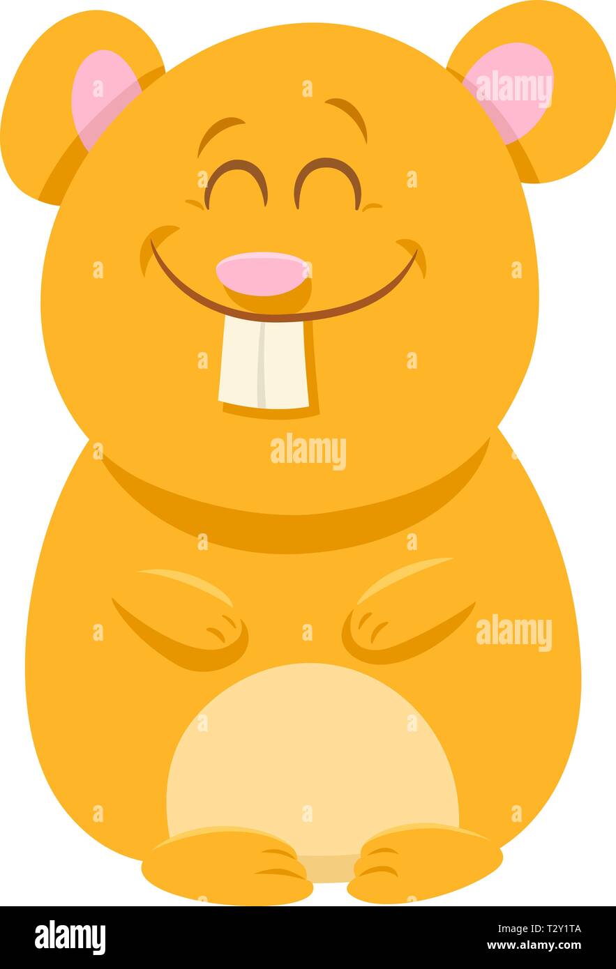 Cartoon Illustration of Cute Hamster Animal Character Stock Vector ...