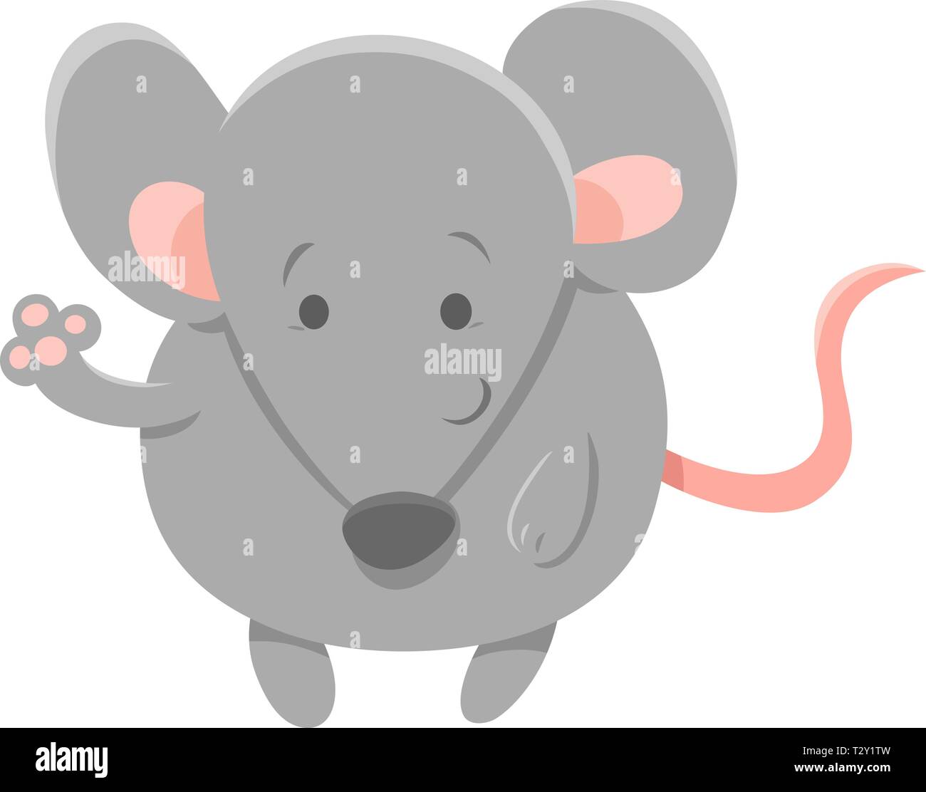 Cartoon Illustration of Cute Grey Mouse Animal Character Stock Vector ...