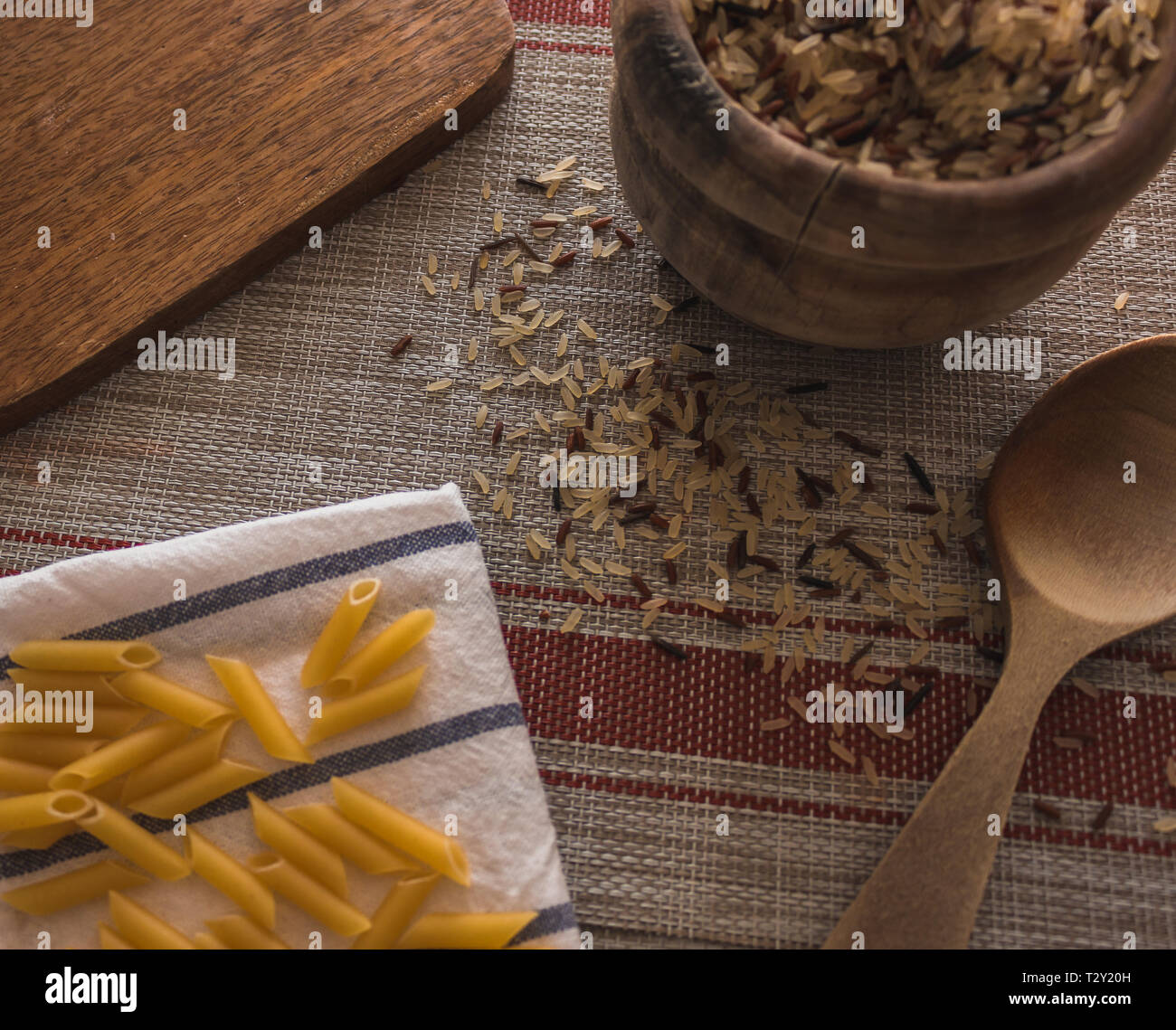 Prepared pasta to be cooked by hand Stock Photo - Alamy