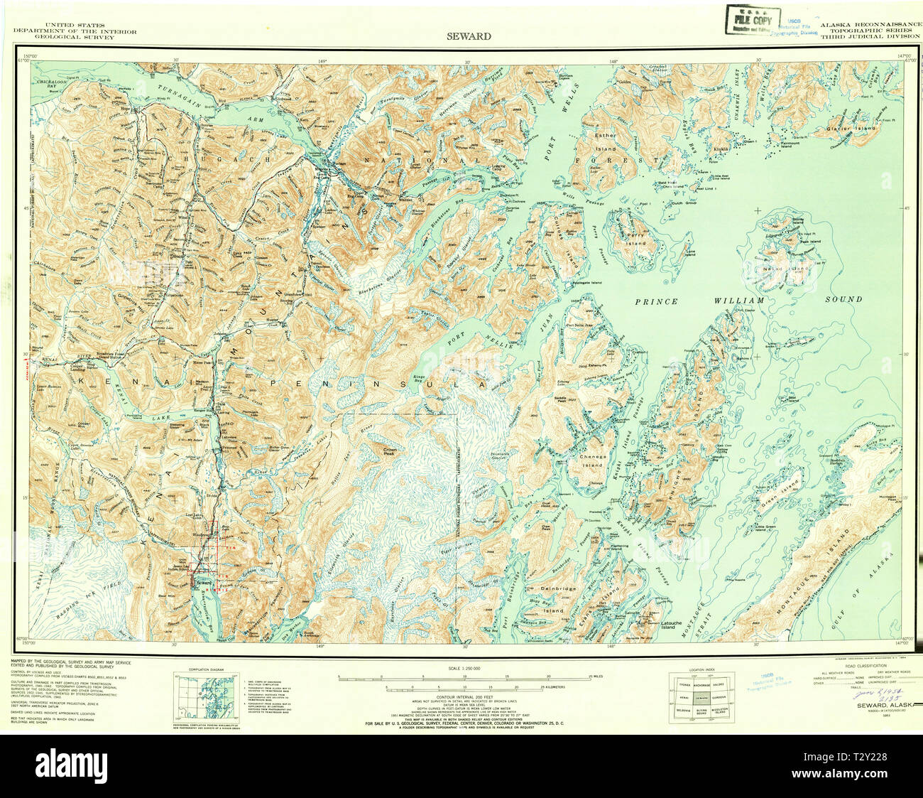Seward alaska map hi-res stock photography and images - Alamy