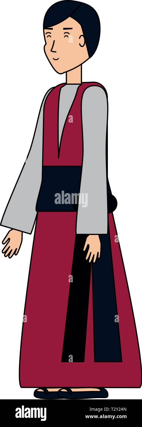chinese man with traditional costume vector illustration design Stock ...