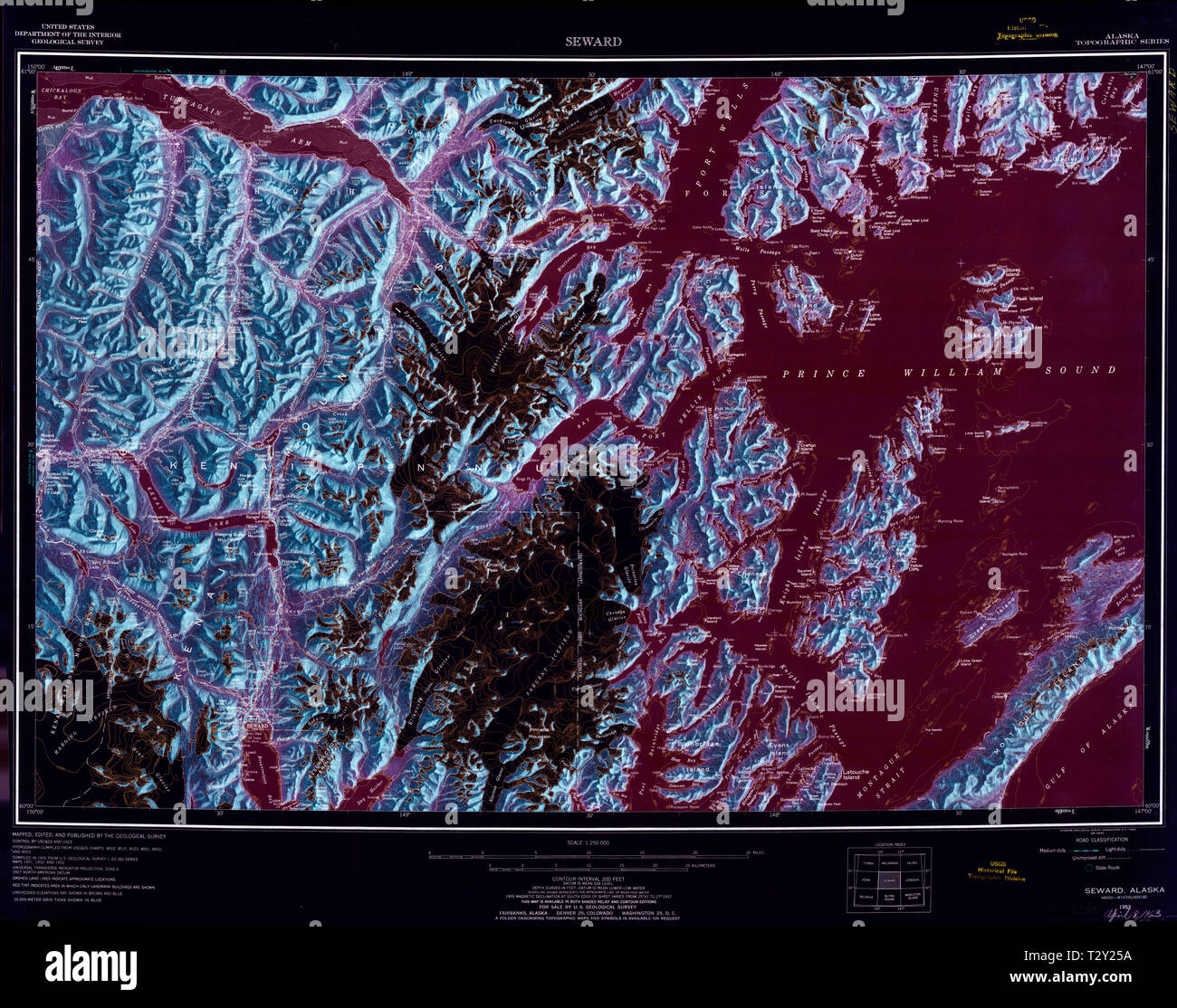 Seward alaska map hi-res stock photography and images - Alamy