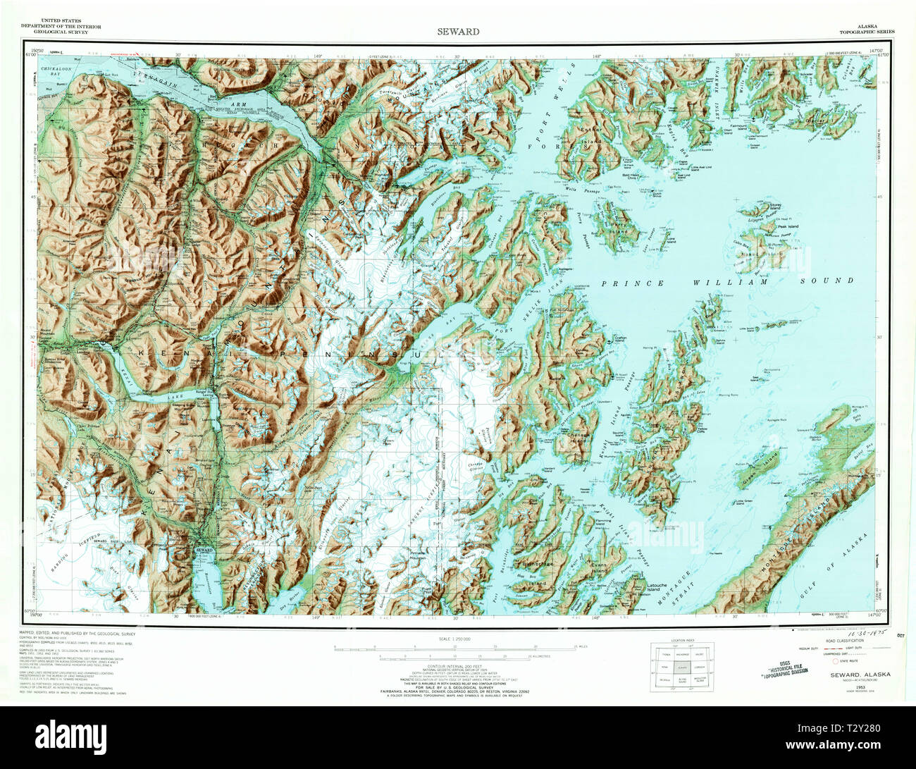 Seward alaska map hi-res stock photography and images - Alamy
