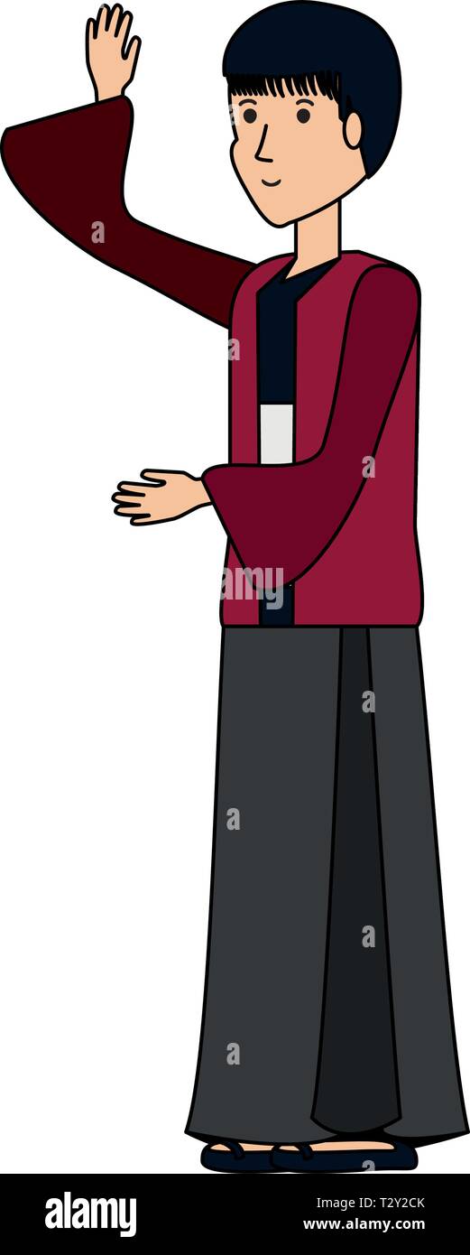 chinese man with traditional costume vector illustration design Stock ...