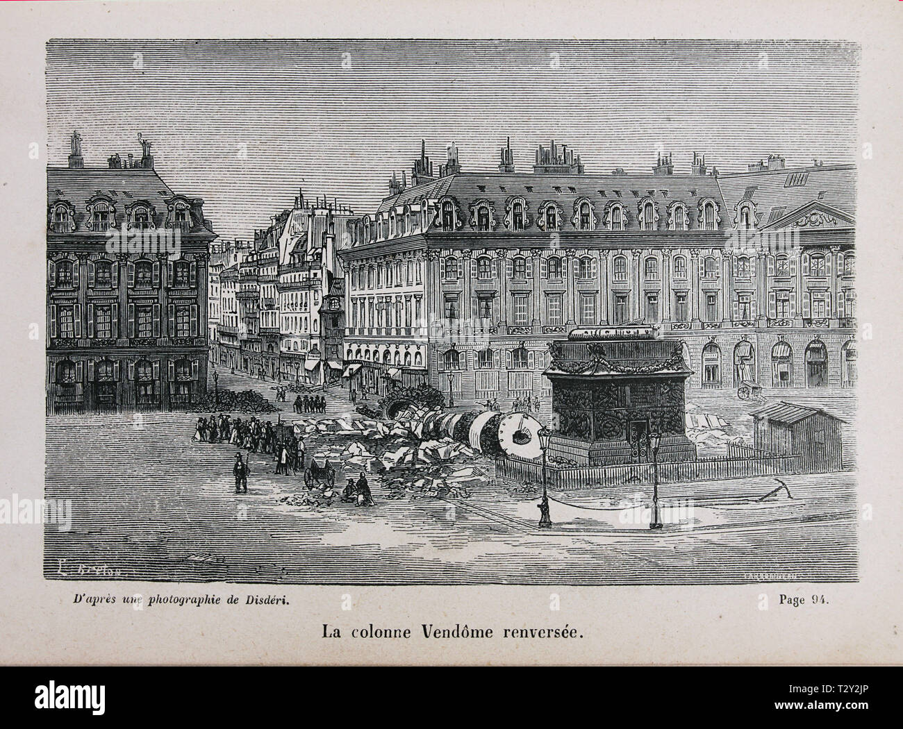 The demolition of the Vendome Column on 16th May 1871 during the ...