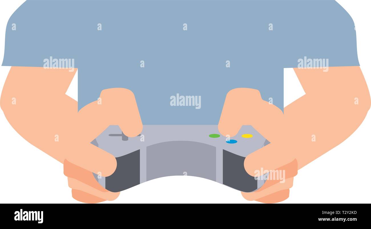 hands with control video game isolated icon vector illustration design ...