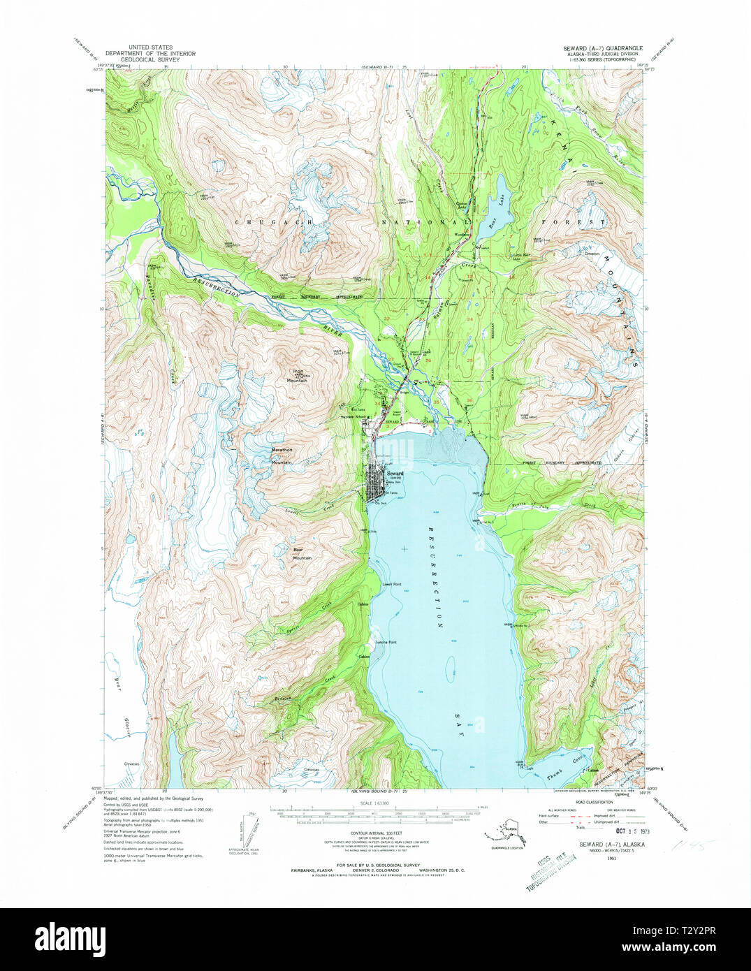 Seward alaska map Cut Out Stock Images & Pictures - Alamy