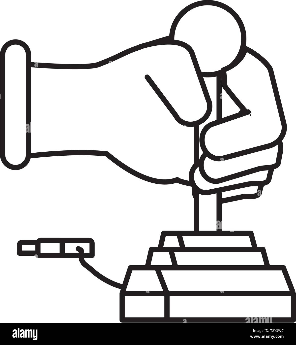 hand with joystick for video game vector illustration design Stock ...