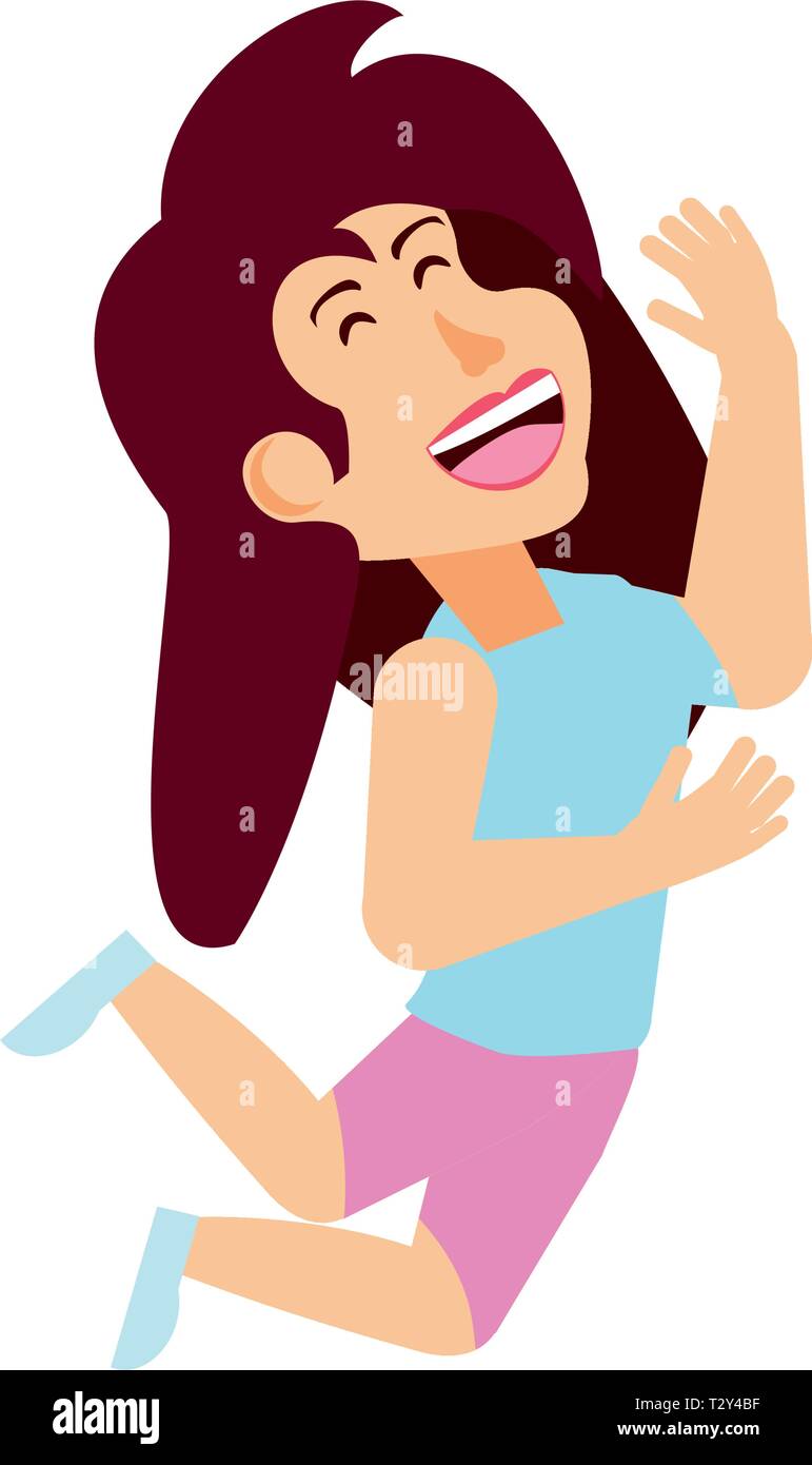 cute girl celebrating avatar character vector illustration design Stock ...