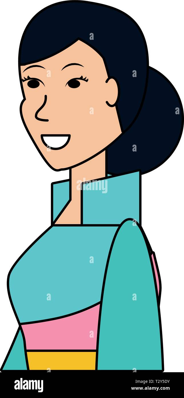 geisha woman avatar character vector illustration design Stock Vector ...