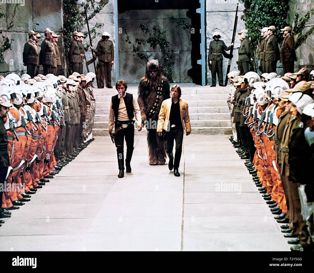 HARRISON FORD, PETER MAYHEW, MARK HAMILL, STAR WARS: EPISODE IV - A NEW HOPE, 1977 Stock Photo ...